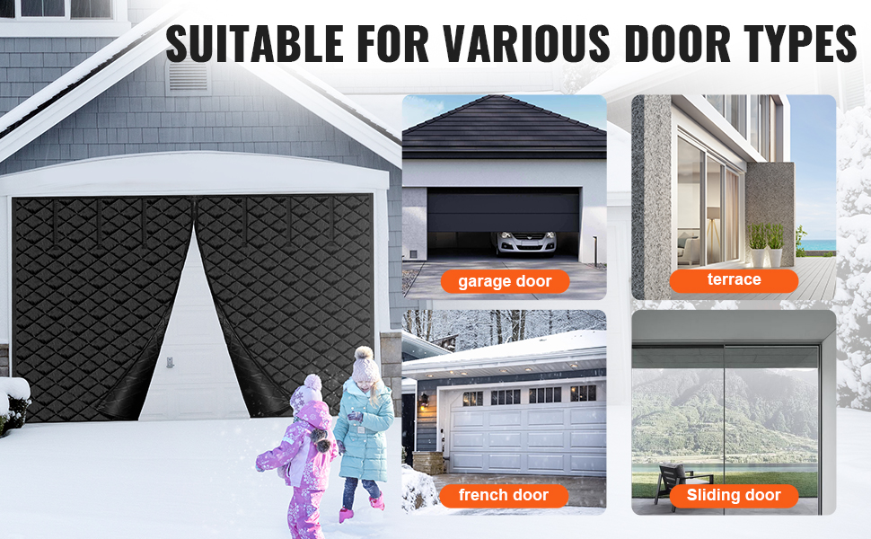 VEVOR Garage Door Screen for Winter 9.28 x 7.15 ft Garage Door ...
