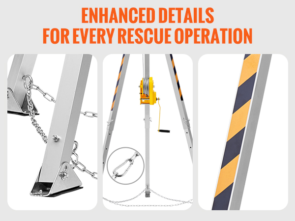 VEVOR 2600 lbs Winch Confined Space Tripod Kit, Confined Space Tripod 8 ...