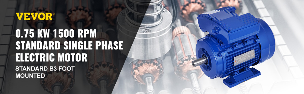 Vevor 0.75kw 4pole Electric Motor 1420rpm Reversible Cscr Single Phase ...