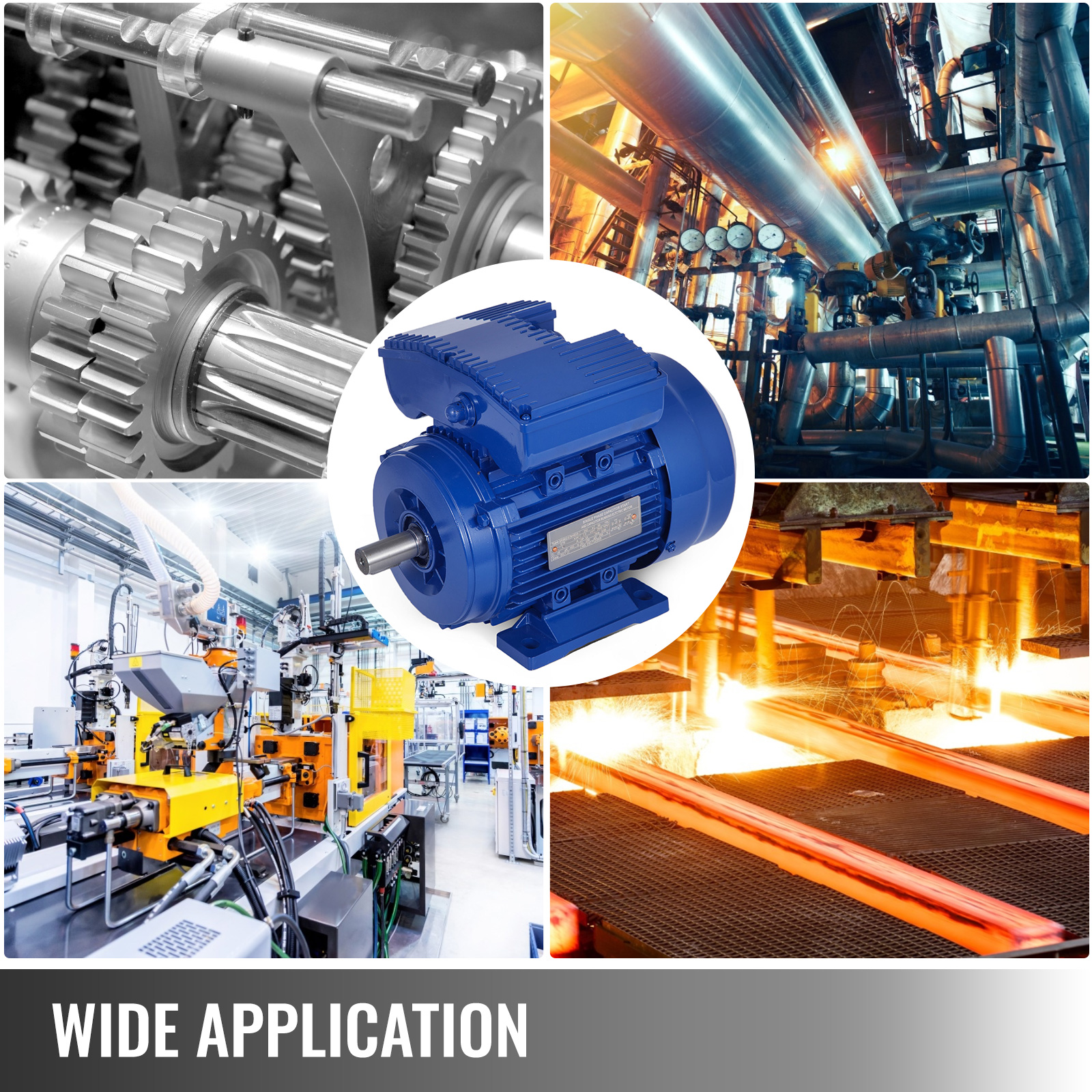 Vevor 0.75kw 4pole Electric Motor 1420rpm Reversible Cscr Single Phase ...