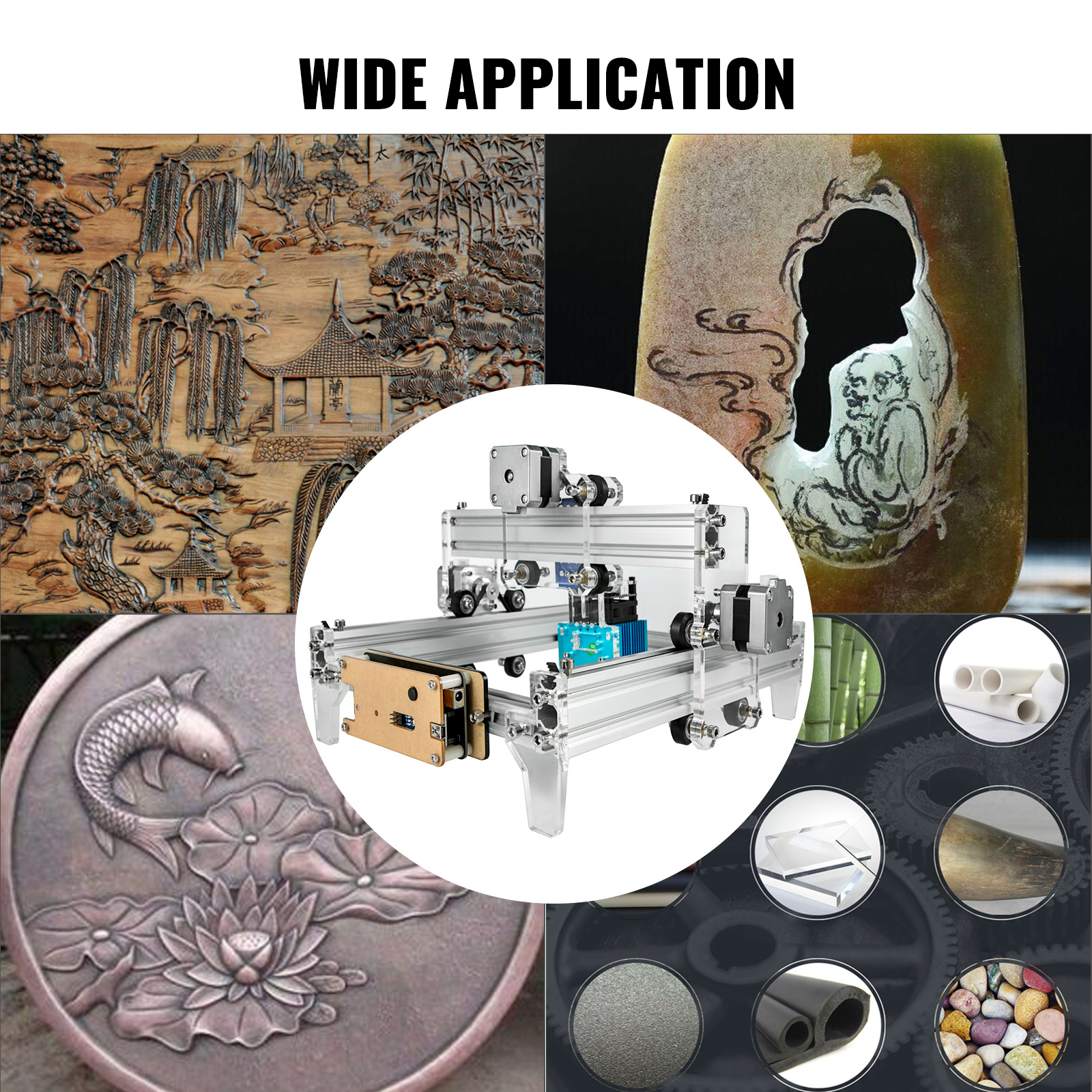 VEVOR Machine de Gravure 15 W Mini Graveur Laser 19x13 cm Zone de ...