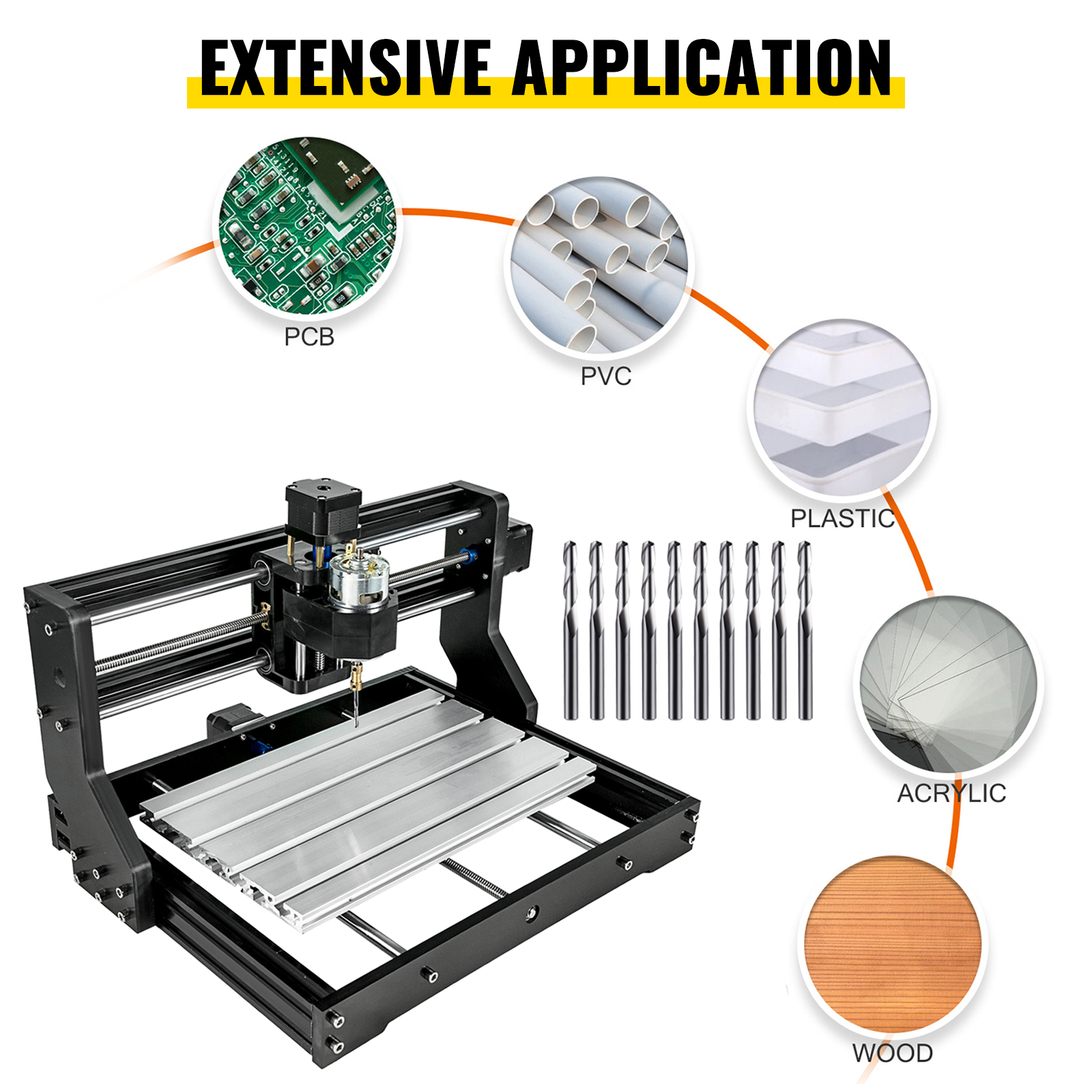 VEVOR CNC 3018 Pro 3 Axis CNC Router Kit GRBL Control CNC Engraving ...