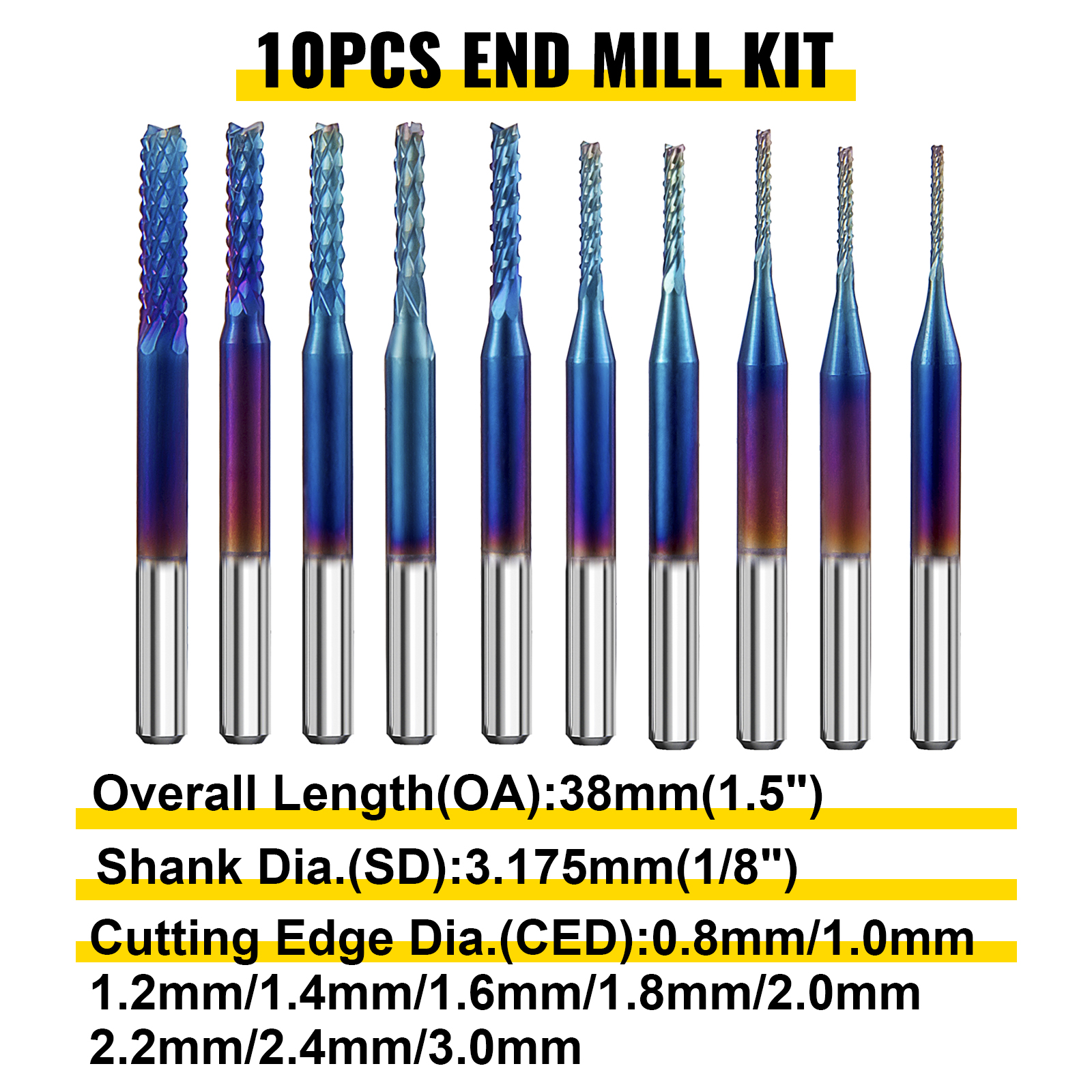 Vevor Cnc 3018 Router Kit Miller 10000rpm + 10 Cnc Router Bits Nano ...