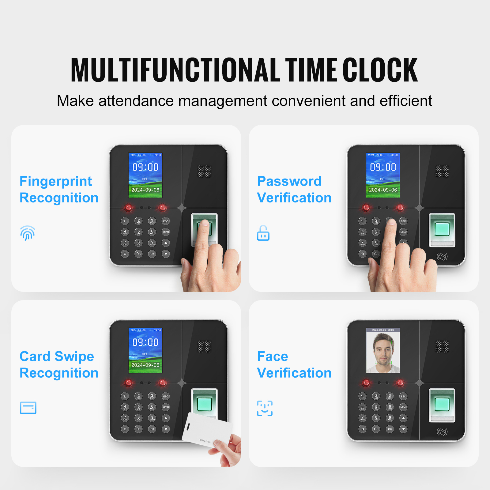 Uimoso Biometric Time Clock 100000/193877 Record Employee Attendance ...