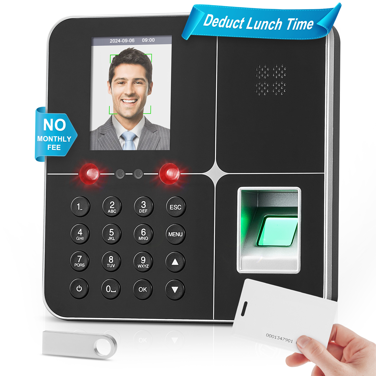 Uimoso Biometric Time Clock 100000/193877 Record Employee Attendance ...