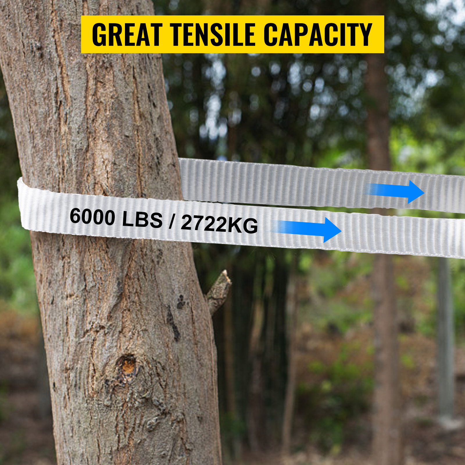 VEVOR 6000Lbs Polyester Pull Tape, 1053' x 1" Flat Tape for Wire ...