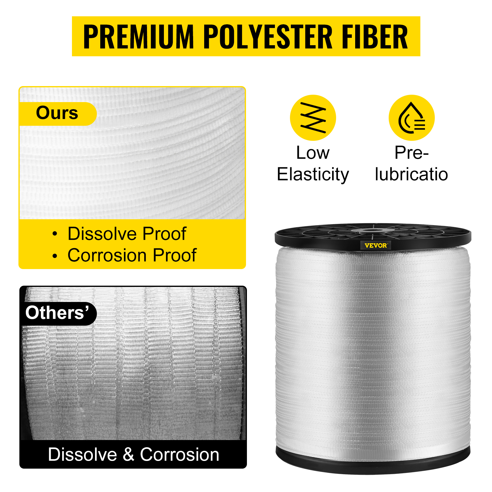 VEVOR 6000Lbs Polyester Pull Tape, 1053' x 1" Flat Tape for Wire ...