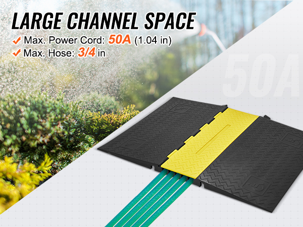 VEVOR Rubber Cable Protector Ramp, 5 Channel, 22000 lbs/axle Capacity ...