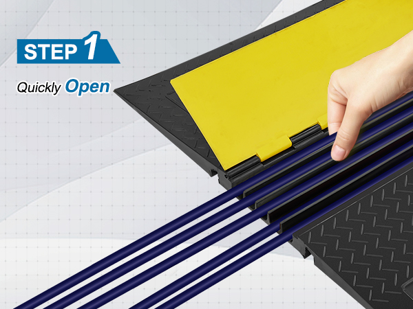 VEVOR Rubber Cable Protector Ramp, 5 Channel, 22000 lbs/axle Capacity ...