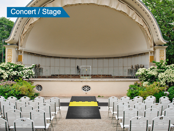 VEVOR Rubber Cable Protector Ramp, 5 Channel, 22000 lbs/axle Capacity ...