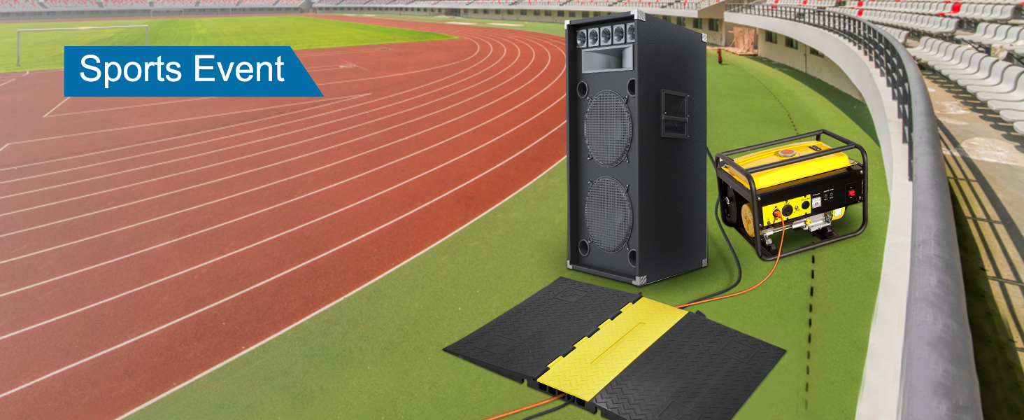 VEVOR Rubber Cable Protector Ramp, 5 Channel, 22000 lbs/axle Capacity ...