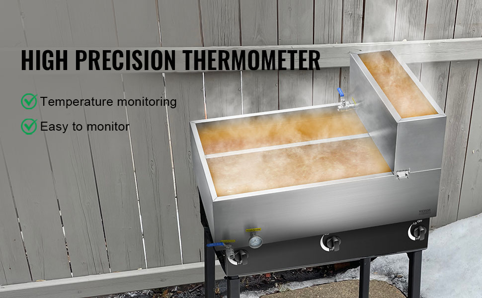 VEVOR Maple Syrup Evaporator Pan 304 Stainless Steel with Valves and ...