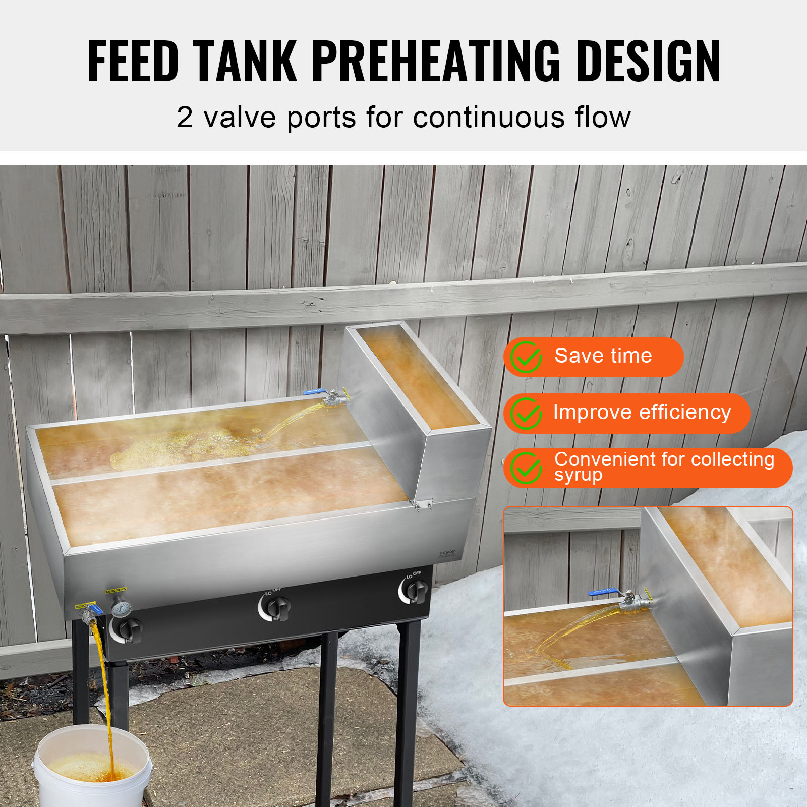 Maple Syrup Boiling Pan Stainless Steel Sap Evaporator w/Valves for ...