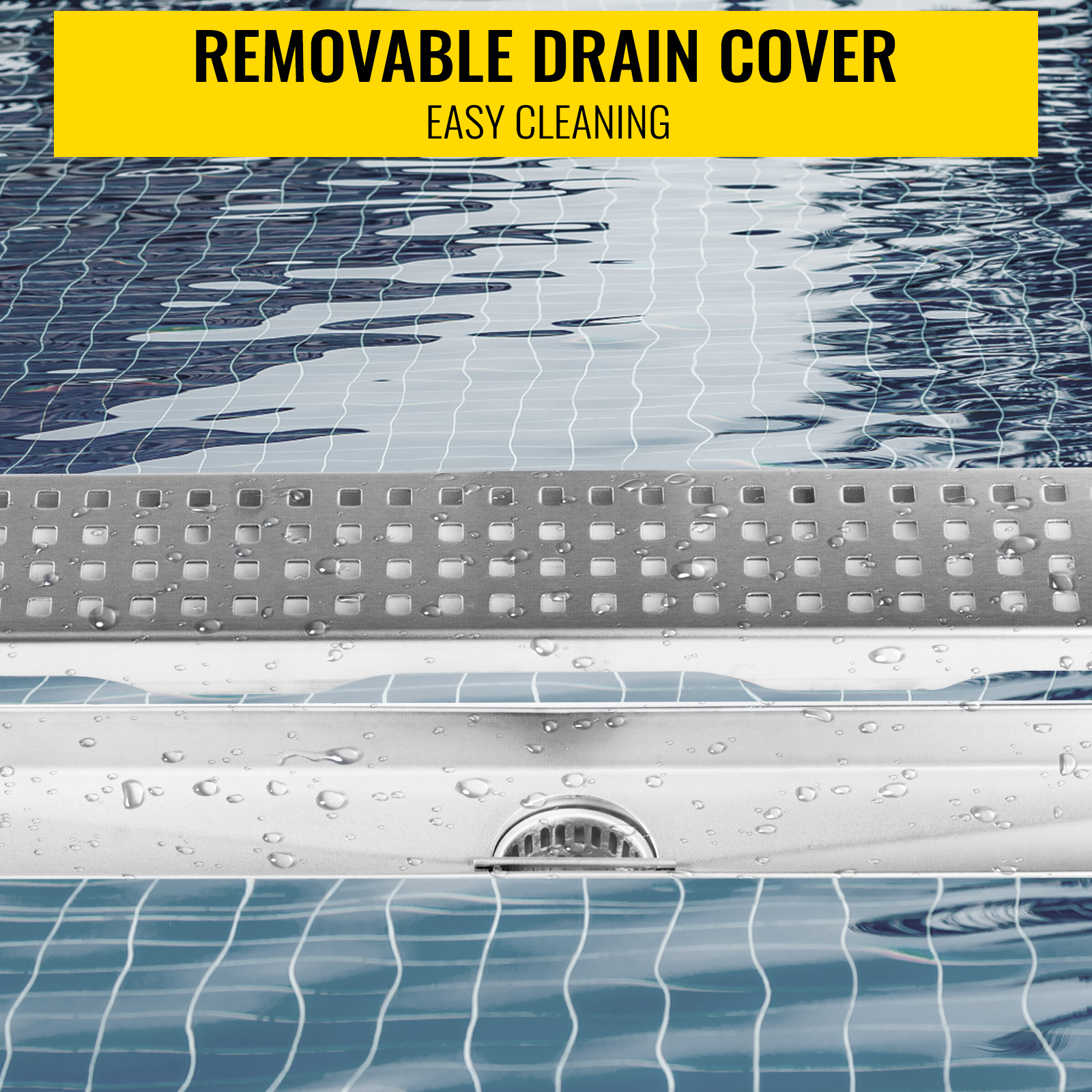 VEVOR Linear Drain 304 Stainless Steel Floor Drain 36x2.75in Linear ...