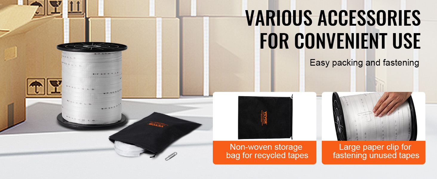 VEVOR Polyester Pull Tape, 1" x 528' Mule Tape Flat Rope, 6000 lbf Tensile Capacity, Printed ...