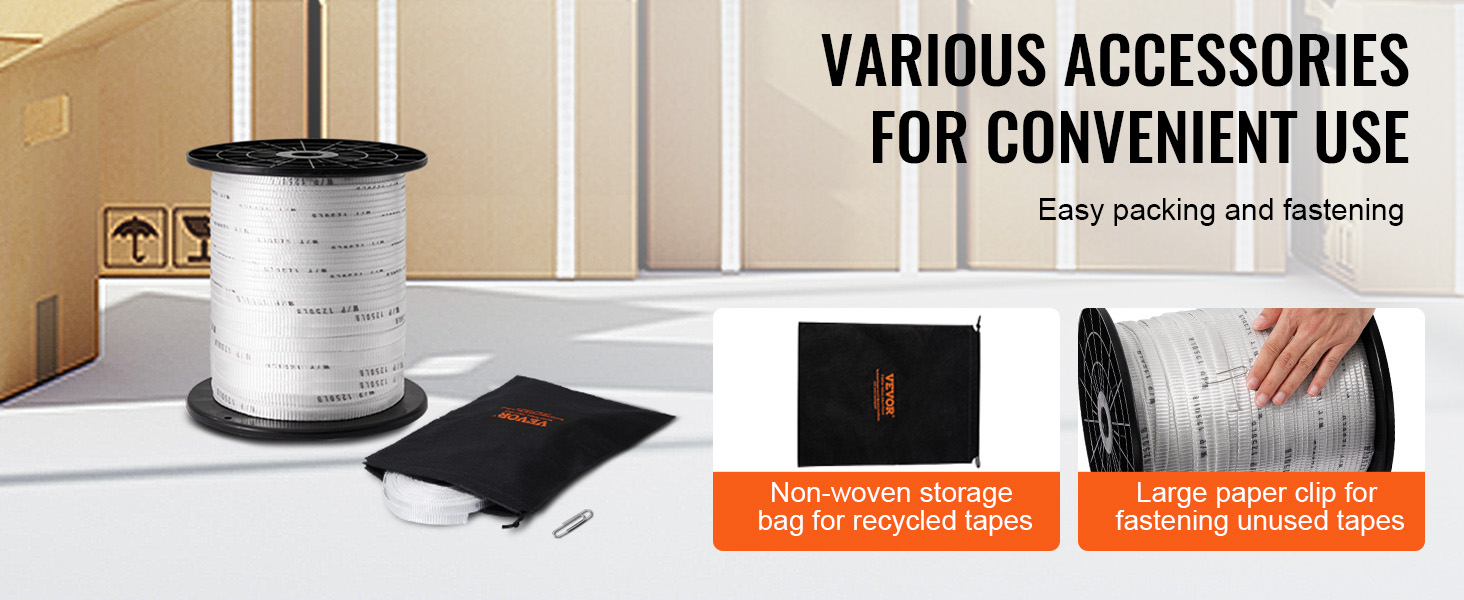 VEVOR Polyester Pull Tape, 1/2" x 1053' Mule Tape Flat Rope, 1250 lbf ...