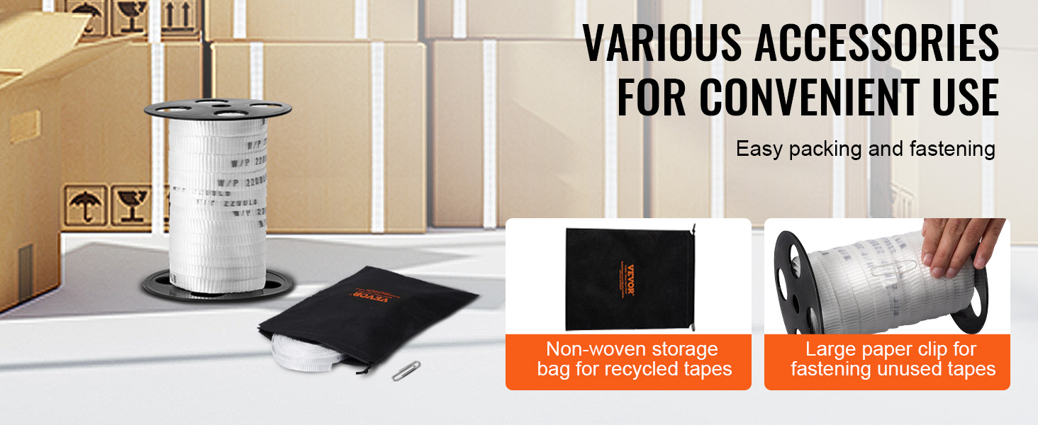 VEVOR Polyester Pull Tape, 5/8" x 108' Mule Tape Flat Rope, 2200 lbf ...