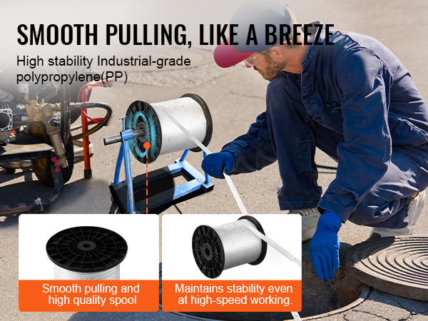 VEVOR Polyester Pull Tape, 3/4" x 2103' Mule Tape Flat Rope, 2500 lbf ...