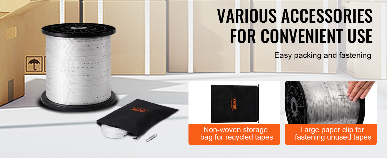 VEVOR Polyester Pull Tape, 3/4" x 2103' Mule Tape Flat Rope, 2500 lbf ...