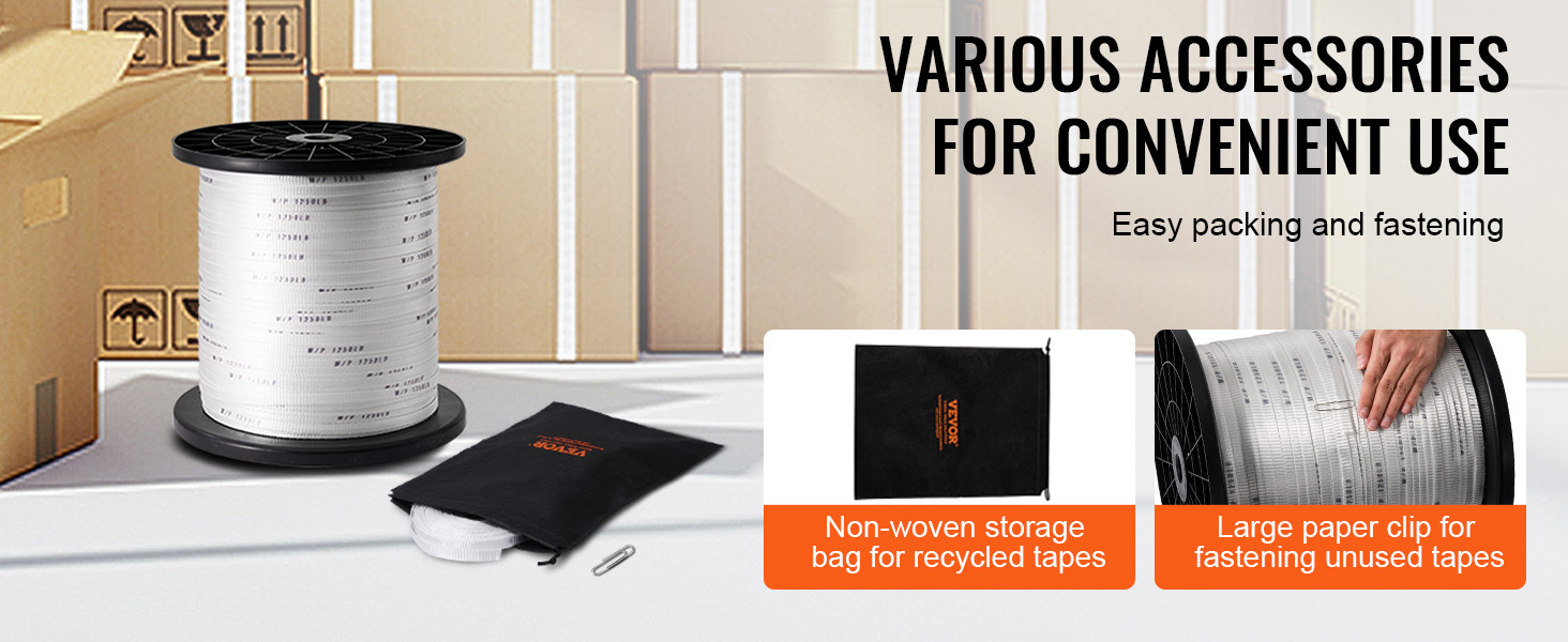 VEVOR Polyester Pull Tape, 1/2" x 3153' Mule Tape Flat Rope, 1250 lbf ...