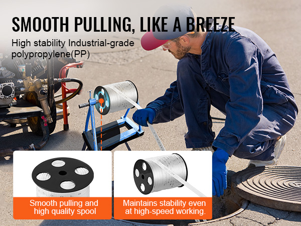 VEVOR Polyester Pull Tape, 3/4" x 265' Mule Tape Flat Rope, 2500 lbf ...