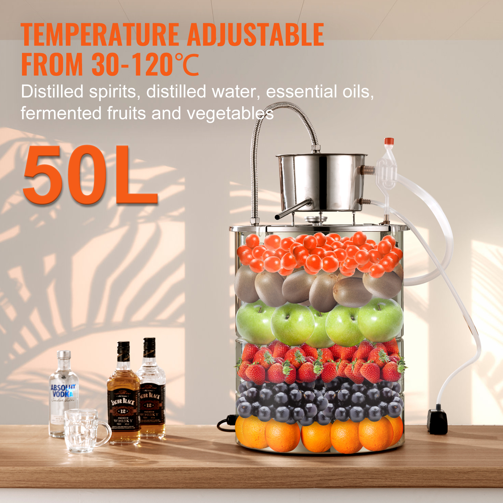 Water Alcohol Distiller Machine Brewing Equipment DIY Whiskey Home ...