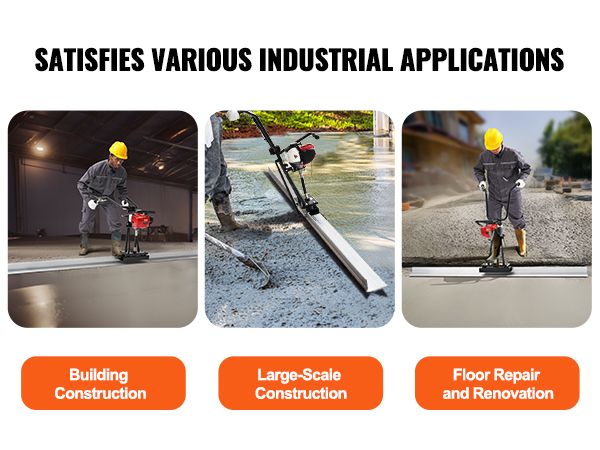 VEVOR Gas Concrete Power Screed, 6ft/8ft/11ft Aluminum Board Straight ...