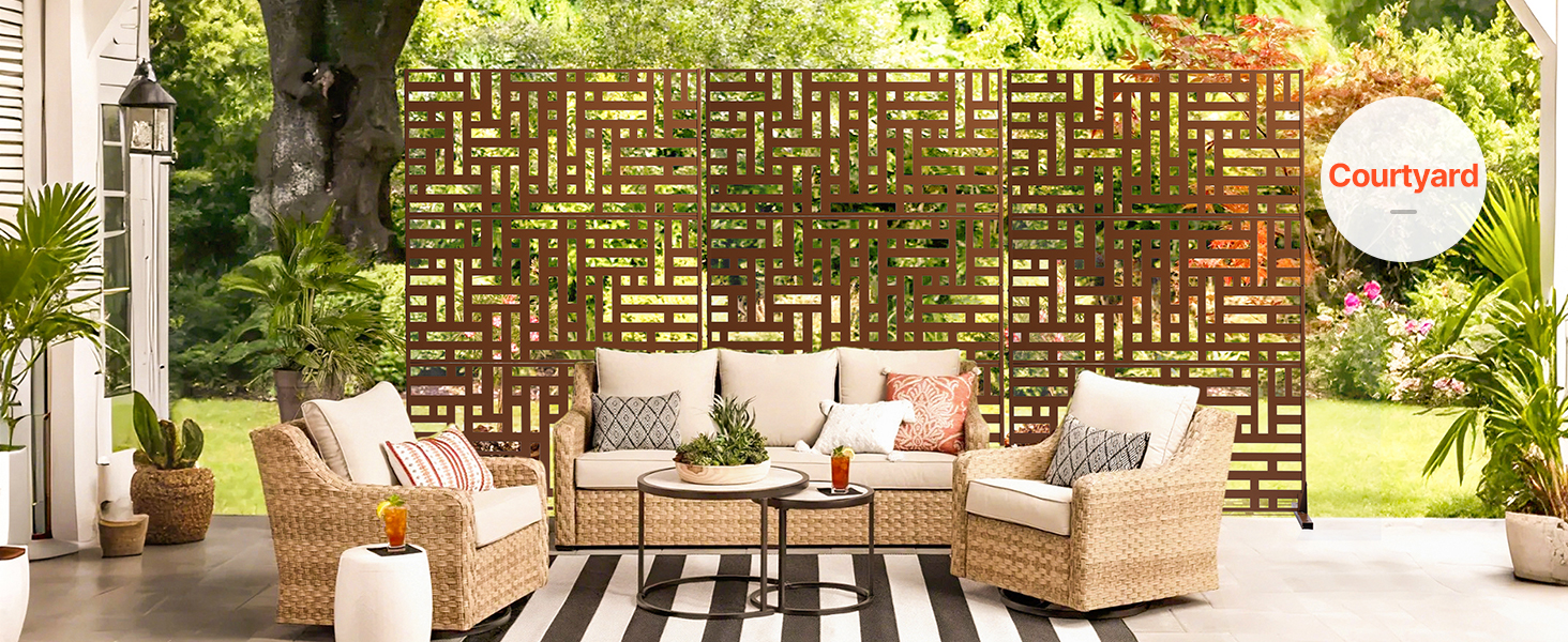 Metal Privacy Screen 36" x 72" Outdoor Privacy Screens & Panels for ...