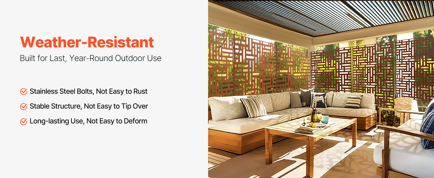 Metal Privacy Screen 36" x 72" Outdoor Privacy Screens & Panels for ...