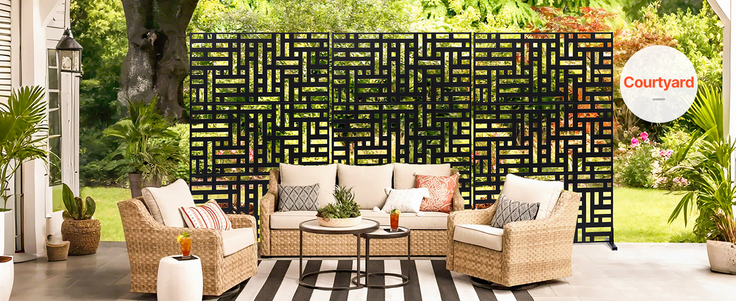 VEVOR Metal Privacy Screen 47" x 76" Outdoor Privacy Screens & Panels ...