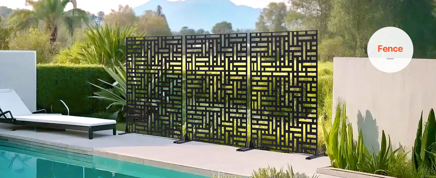 Metal Privacy Screen 47" x 76" Outdoor Privacy Screens & Panels for ...