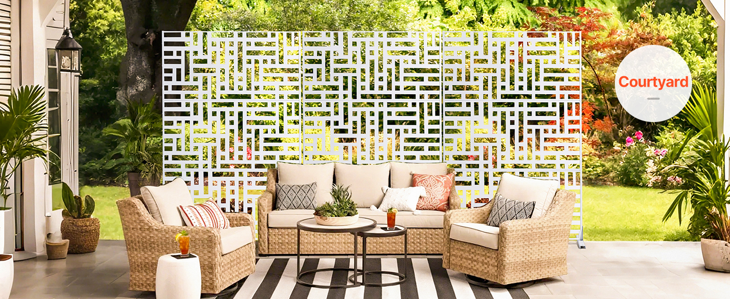 VEVOR Metal Privacy Screen 47" x 76" Outdoor Privacy Screens & Panels ...