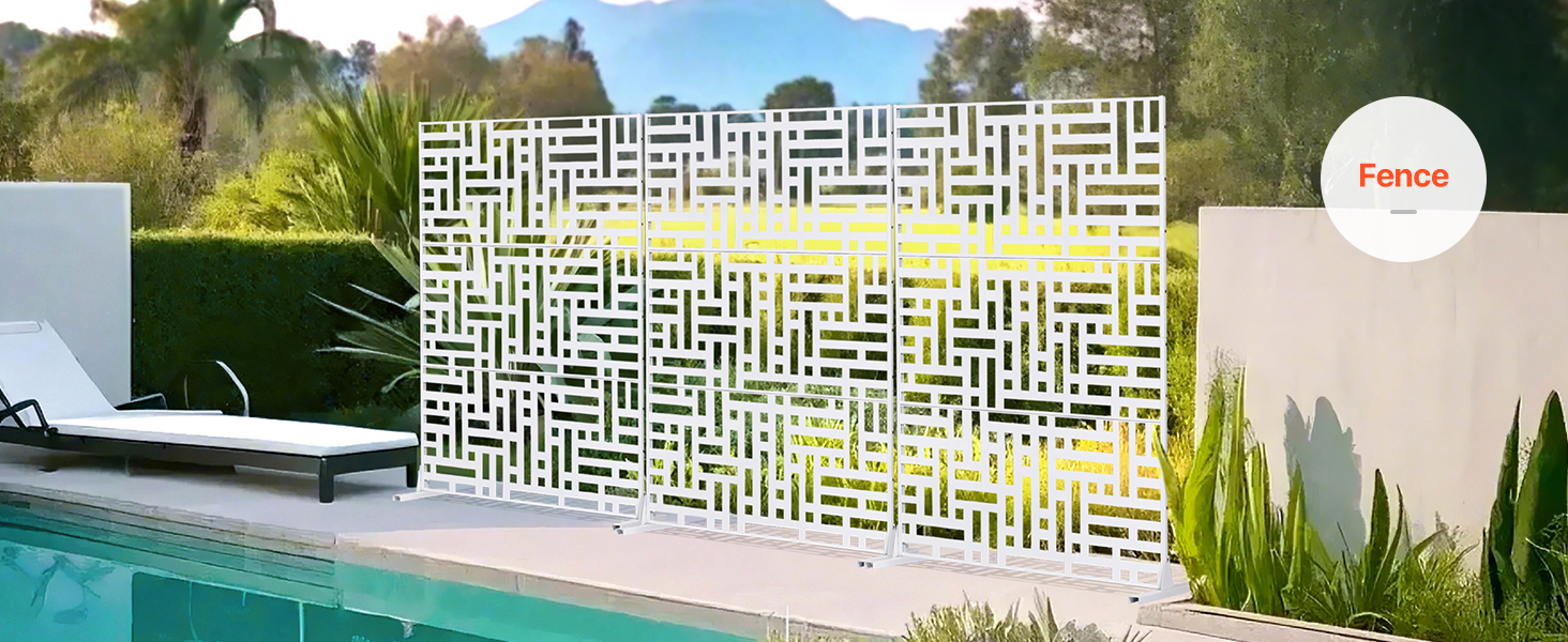 VEVOR Metal Privacy Screen 47" x 76" Outdoor Privacy Screens & Panels ...