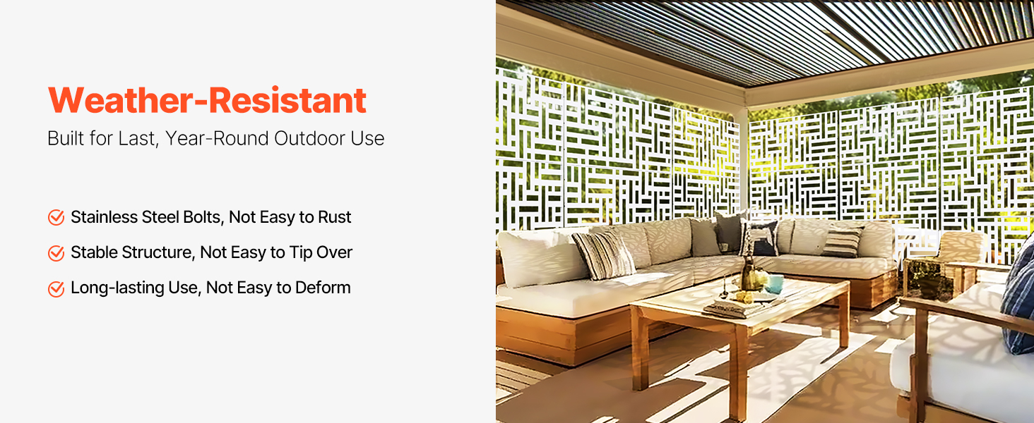 Metal Privacy Screen 47" x 76" Outdoor Privacy Screens & Panels for ...