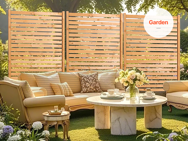 Wooden Privacy Screen 36" x 76" Freestanding Outdoor Privacy Screen for ...