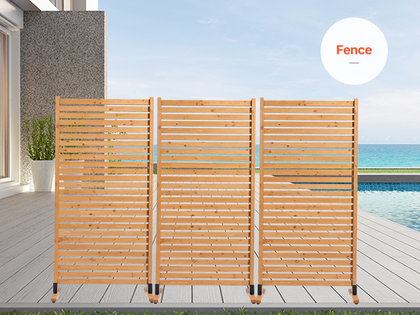 Wooden Privacy Screen 36" x 76" Freestanding Outdoor Privacy Screen for ...