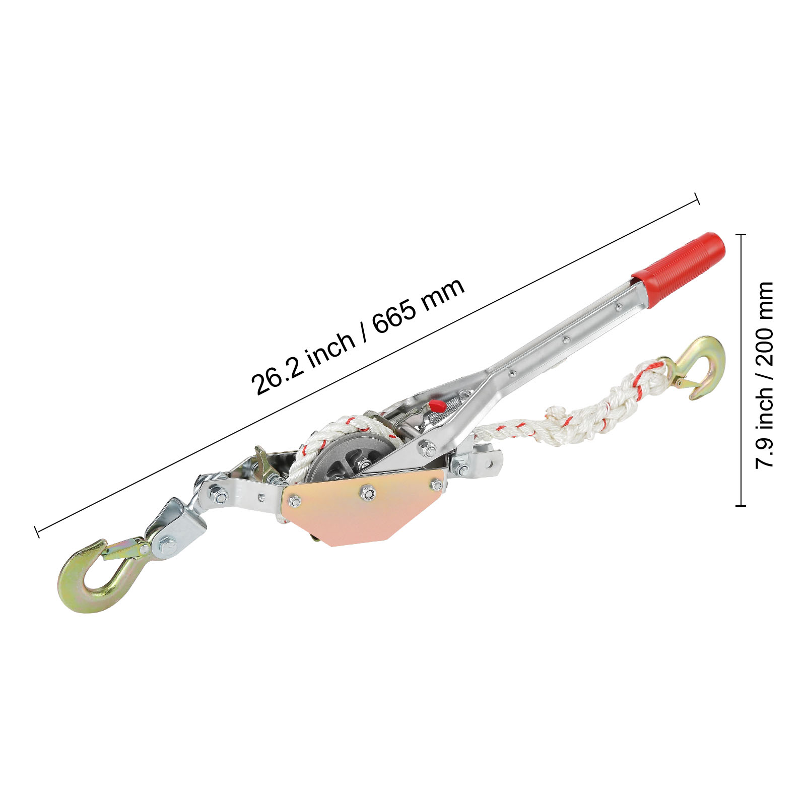 VEVOR Rope Puller, 3/4 Ton (1,653 lbs) Pulling Capacity, with 100' of 0 ...