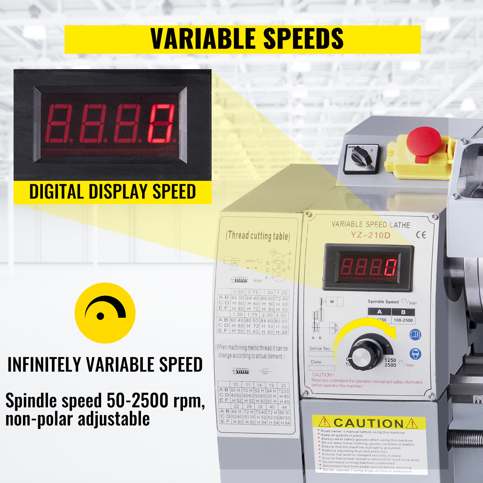 VEVOR Vevor Mini Metal Lathe Mini Lathe Machine 210x800 Working Lathe ...