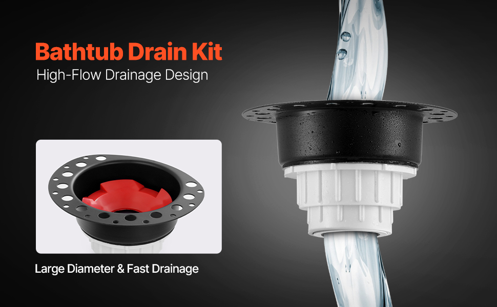 Freestanding Tub Drain Rough-in Kit with 2 Brass Tail Pipes and PVC ...