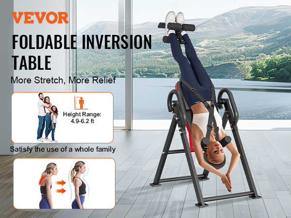VEVOR Table d'inversion pliable Équipement de musculation Banc d ...