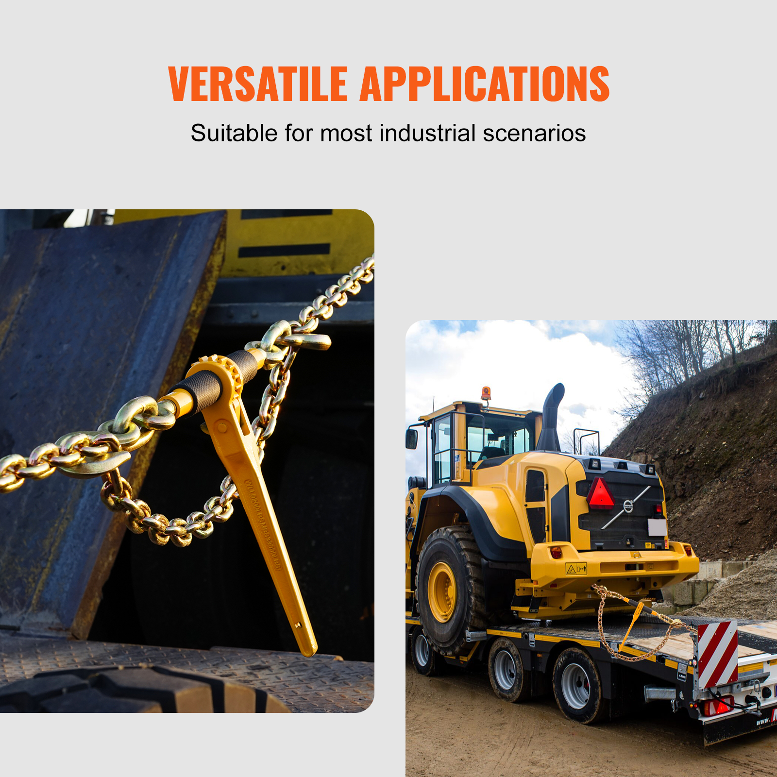 VEVOR Chain Binder Ratchet Load Binder 1/4"-5/16" / 3/8"-1/2" Chain 2/4 ...