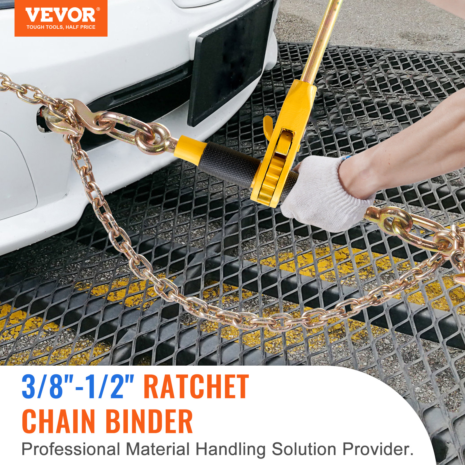 VEVOR 2/4 Pack Ratchet Binder 5/16"-3/8",3/8"-1/2" Load Binders w/G80 ...