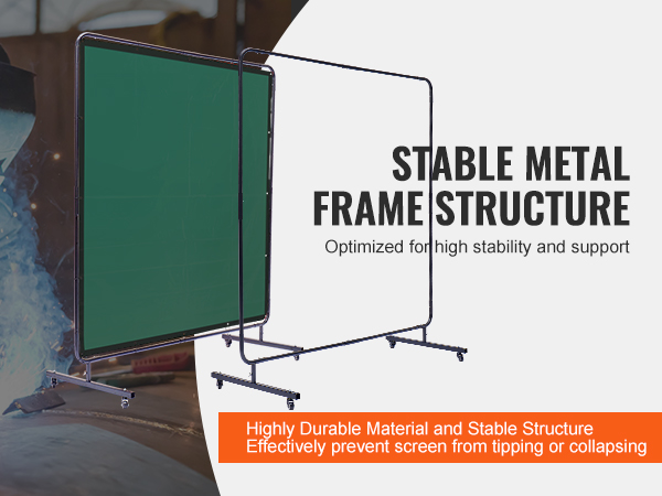 VEVOR Welding Screen with Frame, 6' x 6' Welding Curtain Screen, Flame ...