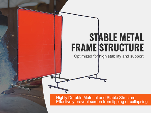 VEVOR Welding Screen with Frame, 6' x 6' Welding Curtain Screen, Flame ...