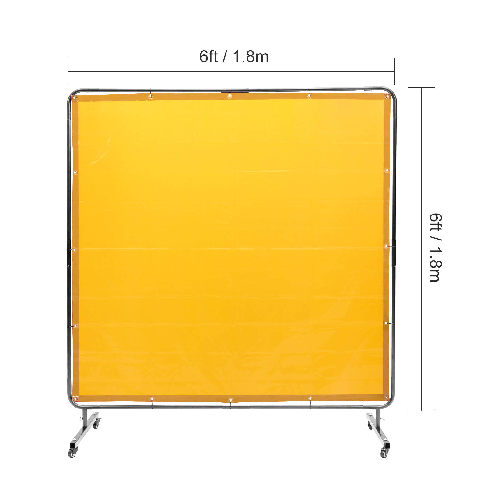 VEVOR Welding Screen with Frame, 6' x 6' Welding Curtain Screen, Flame ...