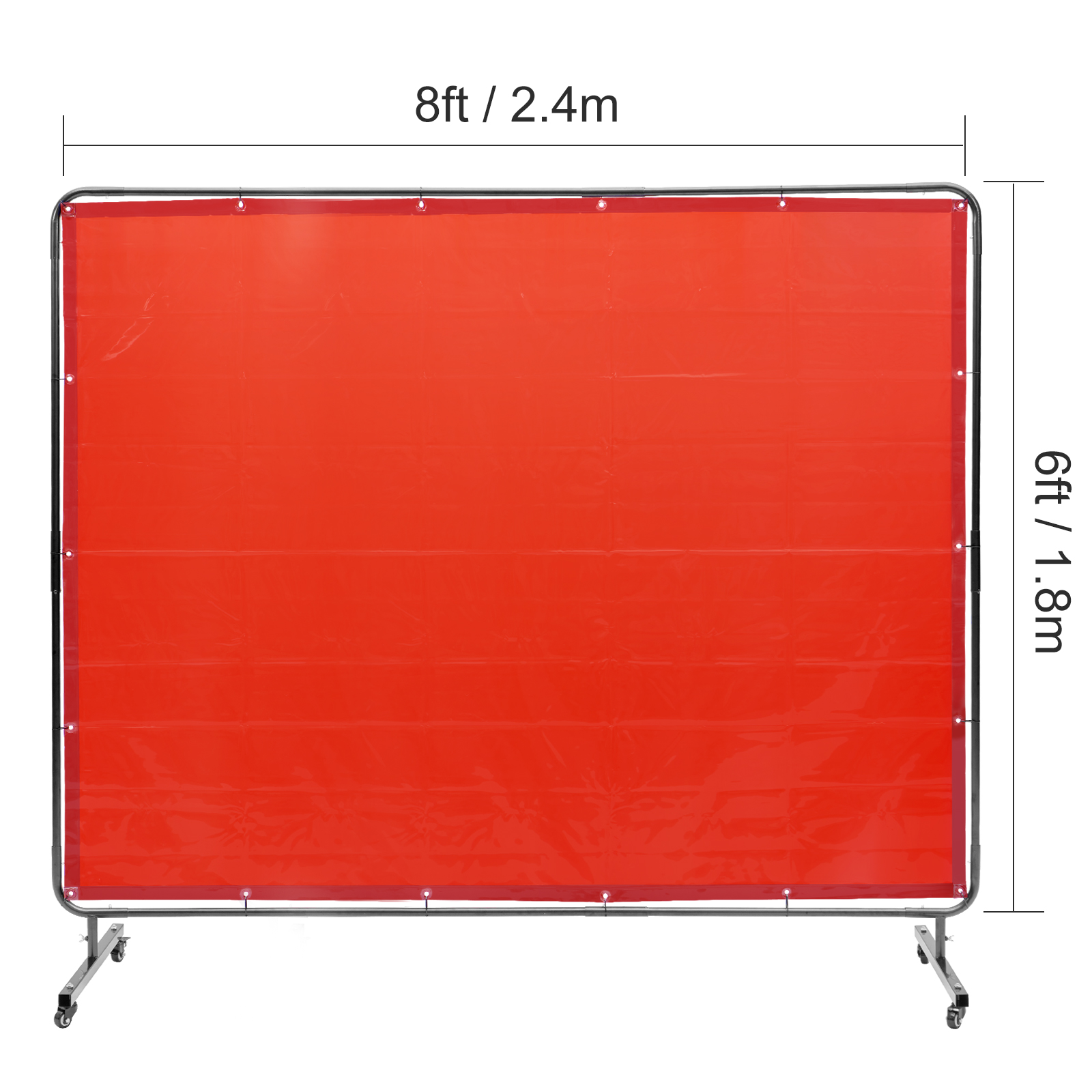 VEVOR Welding Screen with Frame, 6' x 8' Welding Curtain Screen, Flame ...