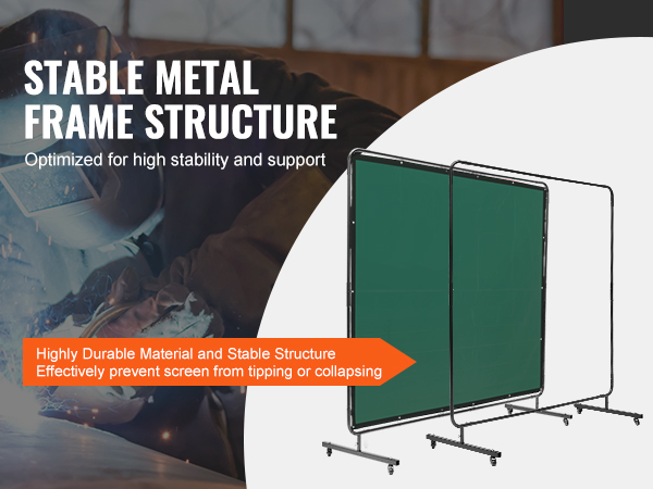 VEVOR Welding Screen with Frame, 6' x 8' Welding Curtain Screen, Flame ...