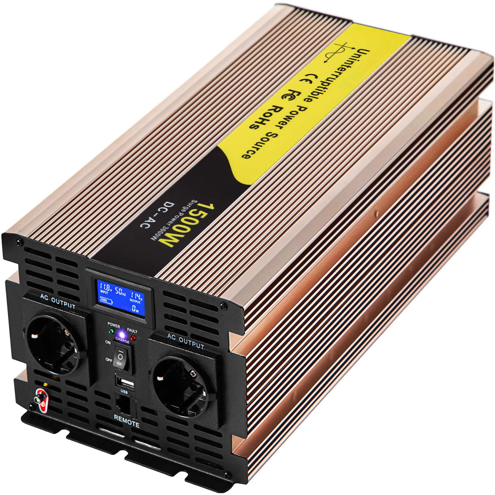 Vevor Pure Sine Wave Inverter Power Inverter 1500w Dc12v To Ac240v Car ...