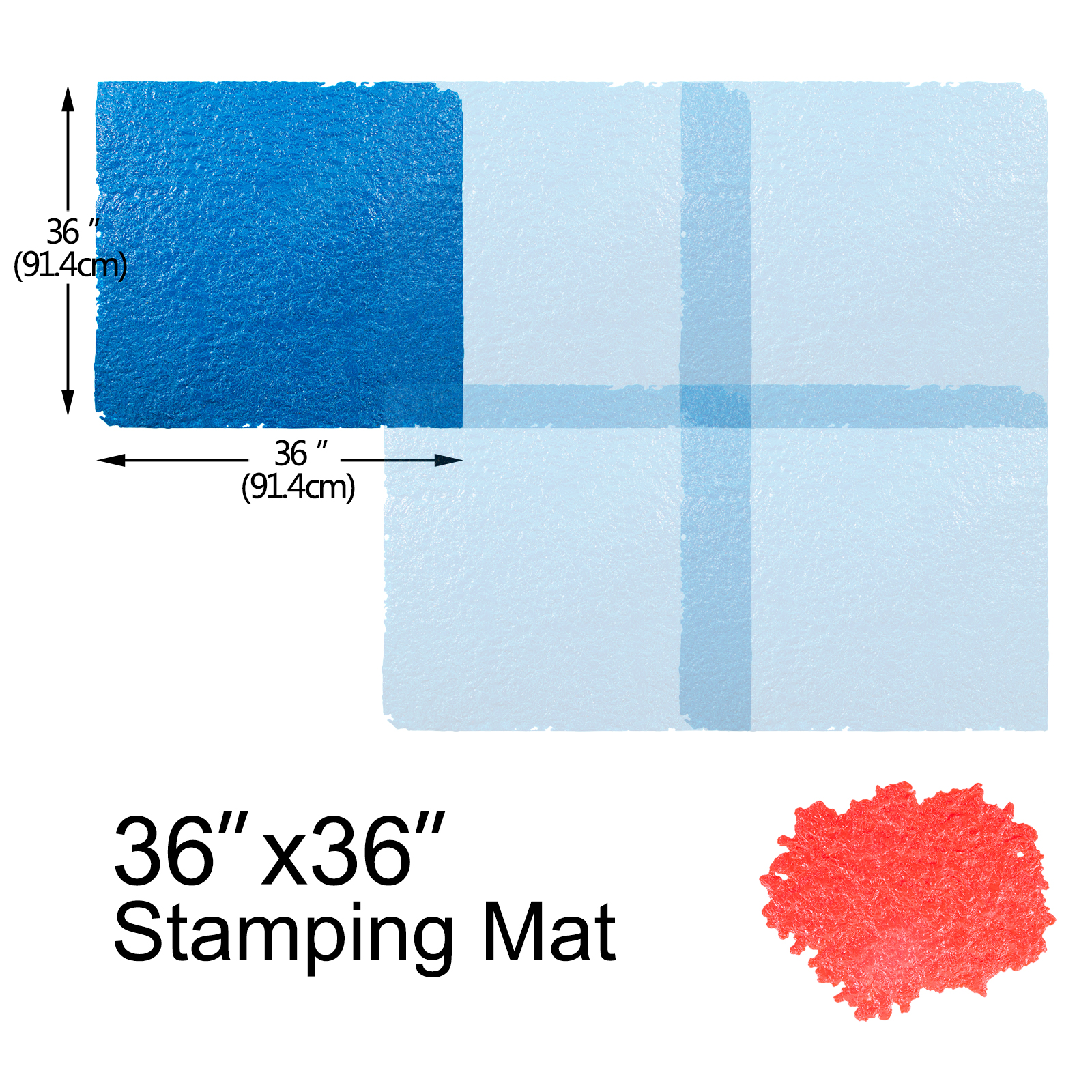 VEVOR Concrete Texturing Skin Concrete Stamp Mat 36" x 36" Blue for ...