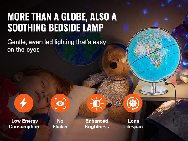 VEVOR Talking World Globe, 228.6 mm, Interactive Globe for Kids Early ...